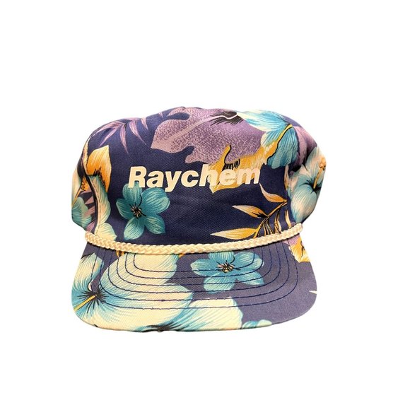 San Sun | Accessories | Vintage Raychem Hat Allover Blue Tropical ...